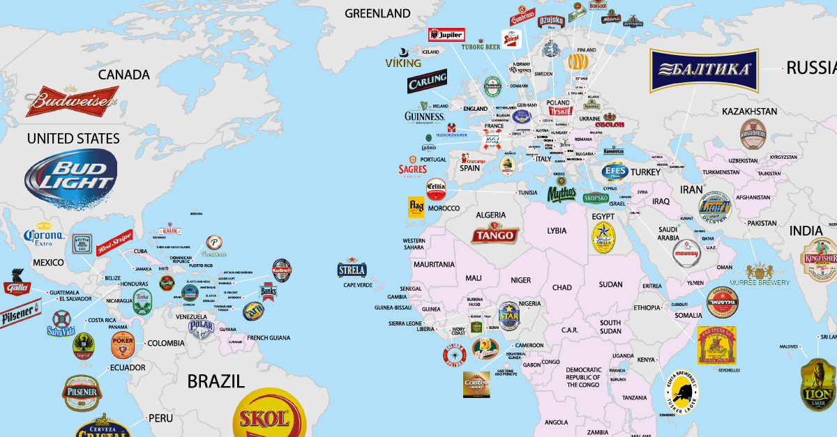 MAP The Most Popular Beer In Every Country VinePair