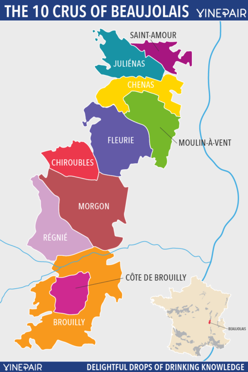 A Personality Guide To The 10 Crus Of Beaujolais - With Map! | VinePair