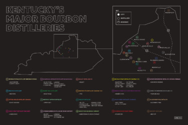 Major Kentucky Bourbon Distilleries Map | VinePair