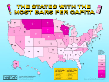Which States Have the Most Bars? [MAP] | VinePair