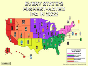 The Highest-Rated IPA in Every State (2022) [MAP] | VinePair