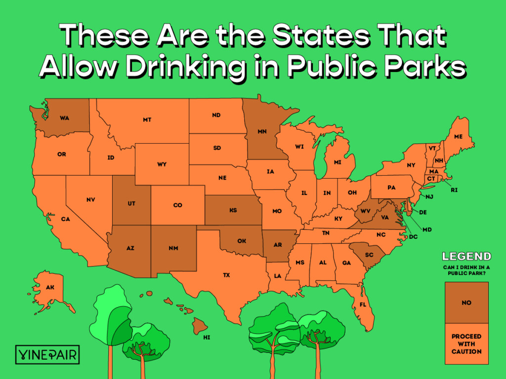 These Are the States That Allow Drinking in Public Parks [Map] | VinePair
