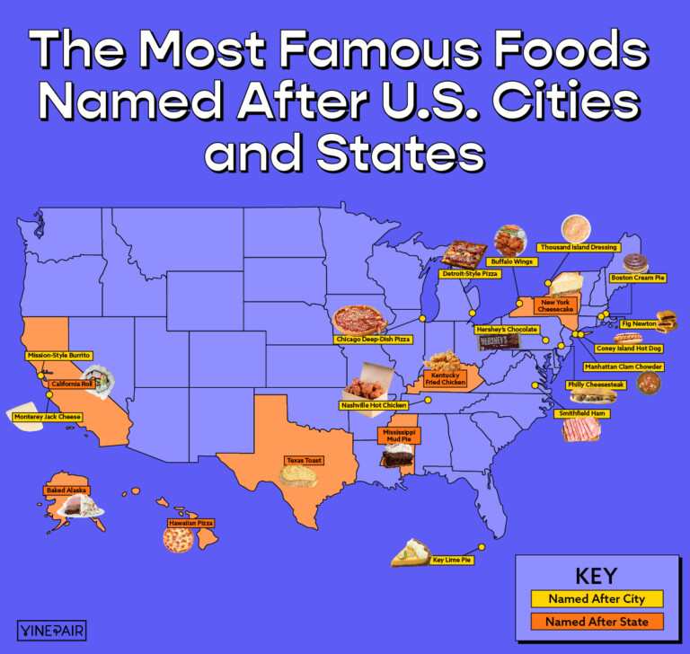 The Most Famous Foods Named After U.S. Cities and States [MAP] | VinePair