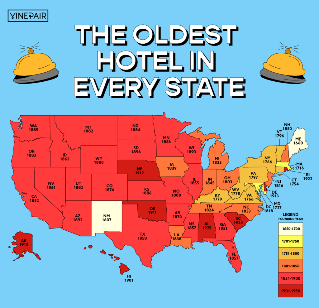 The Oldest Hotel in Every State [MAP] | VinePair