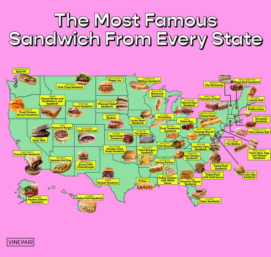 The Most Famous Sandwich From Every State [MAP] | VinePair