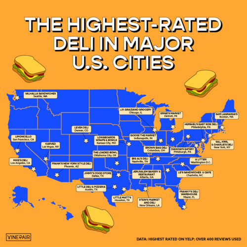 The Highest-Rated Deli in Major U.S. Cities, According to Yelp [MAP ...
