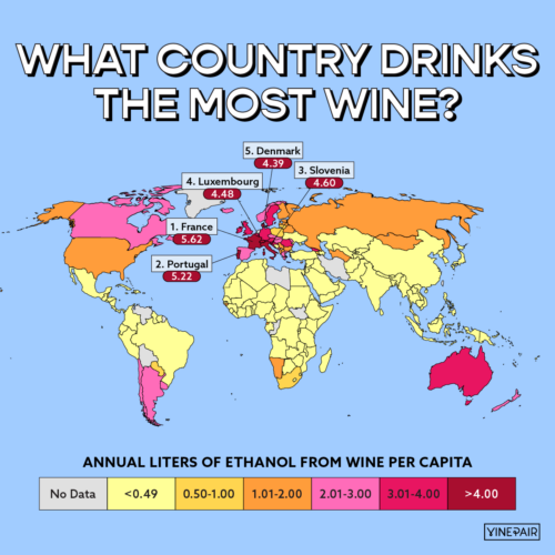 The Countries That Drink the Most Wine [MAP] | VinePair