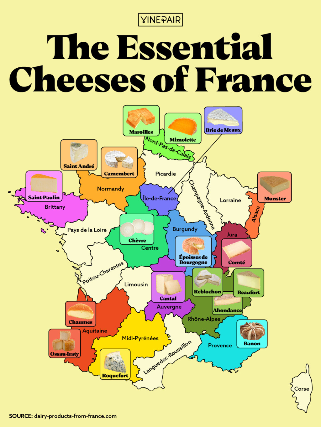 The Essential Cheeses of France [MAP] | VinePair