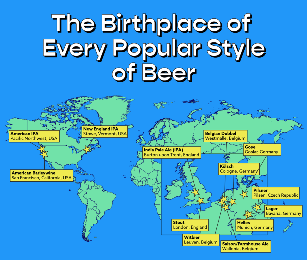The Birthplaces of Every Popular Style of Beer [MAP] | VinePair