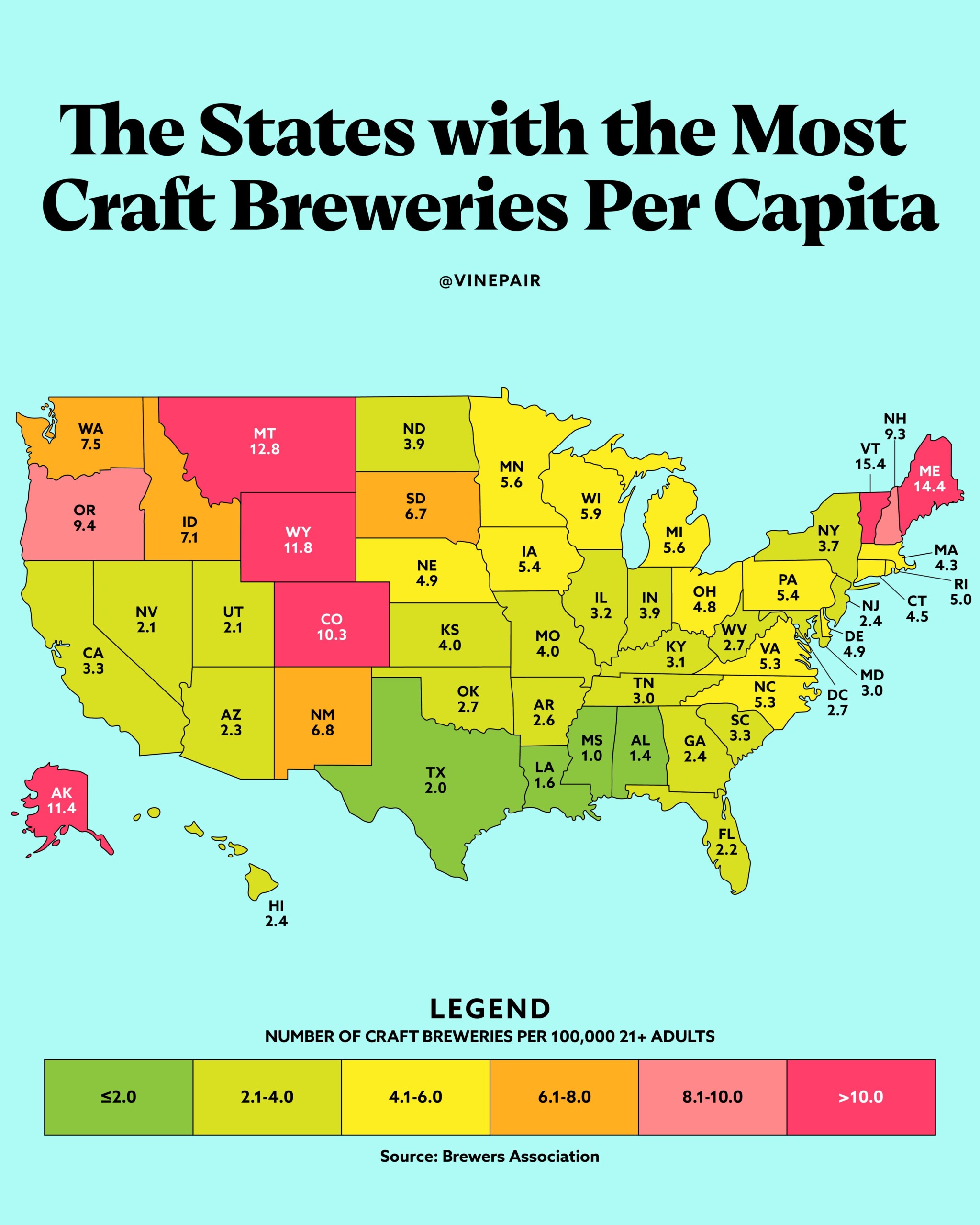 Mapped & Ranked: The States With the Most Craft Breweries in 2024 ...